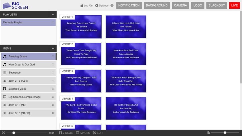 Church Presentation Web App - Big Screen